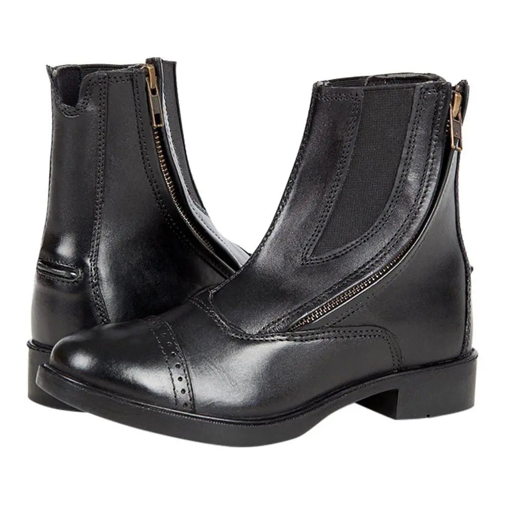 Children's Side Zipper Premium Leather Paddock Boots Horse Riding Boot ...